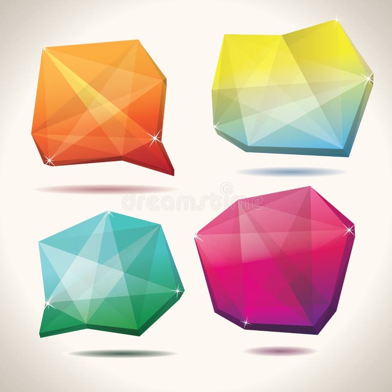 De vormen van het kristal vector illustratie. Illustration of etiket ...