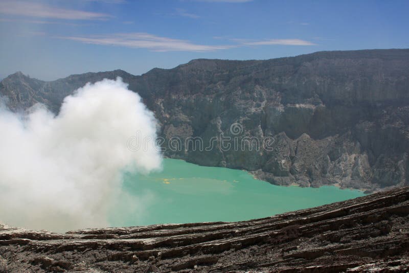 De Vulkaan Van Ijen Op Java, Indonesië Stock Afbeelding - Image of lava ...