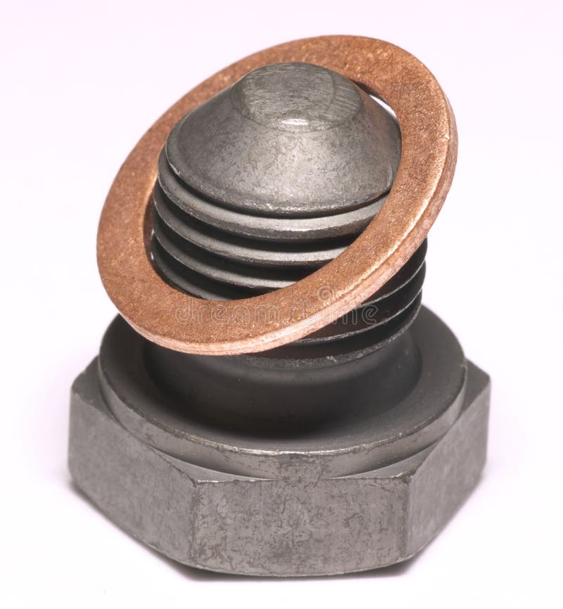 De Wasmachine Van ?opper Op Schroefbout Stock Foto - Image of rood ...