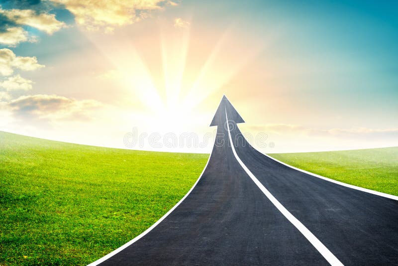 De Weg Van De Weg Het Uitgaan Als Pijl Stock Foto - Image of richting ...