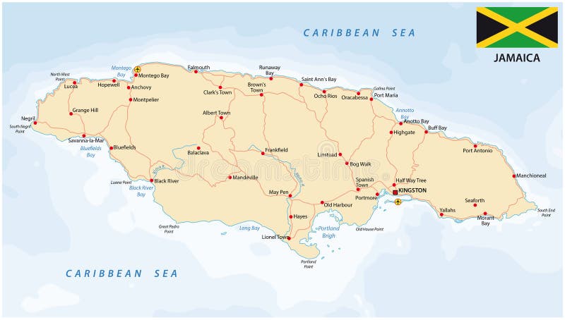 De kaart van Jamaïca vector illustratie. Illustration of geografisch ...