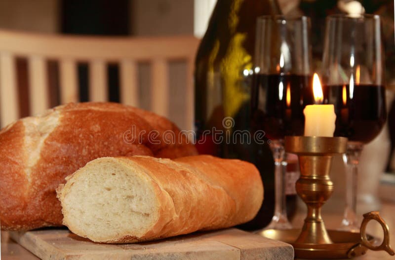 De wijn van het brood stock afbeelding. Image of tarwe - 18730217