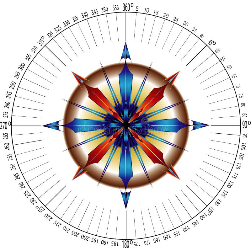 De windroos van navigators vector illustratie. Illustration of afstand ...