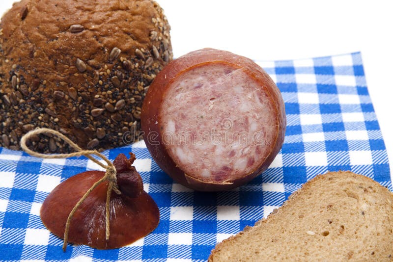 De Worst Van De Ham Met Brood Stock Afbeelding - Image of narcotize ...