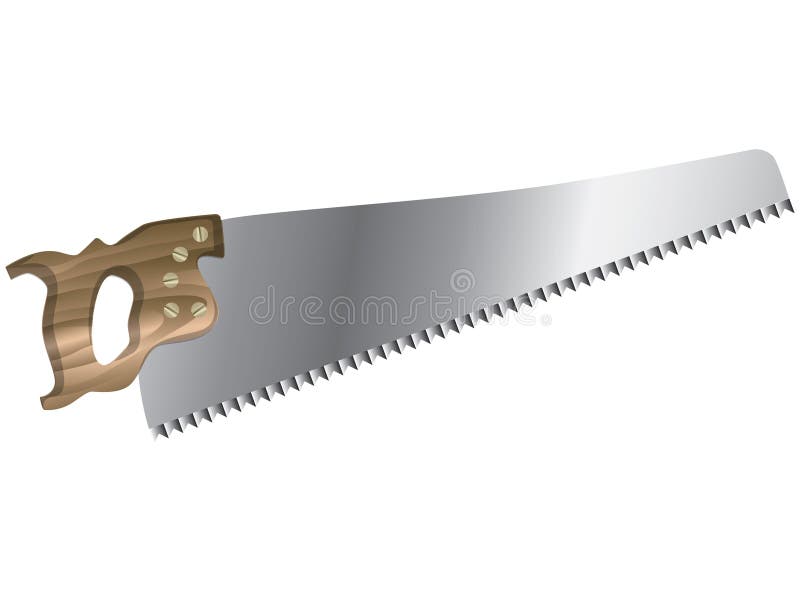 De zaag. vector illustratie. Illustration of handzaag, messing - 882973