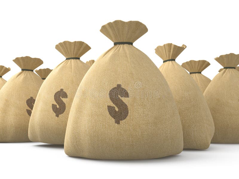 Geldzakken stock illustratie. Illustration of munt, geïsoleerd - 9443054