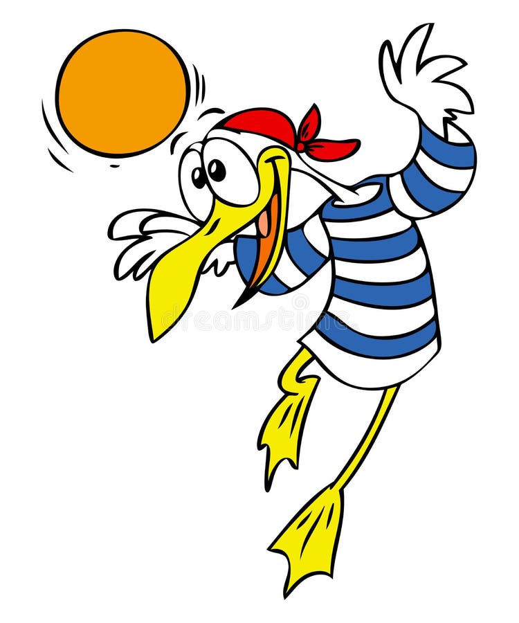 Cartoon Meeuw vector illustratie. Illustration of zeemeeuw - 8074826