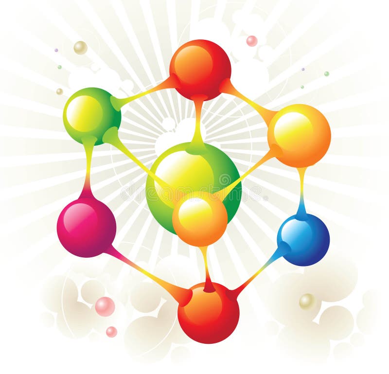 De zeshoek van de molecule vector illustratie. Illustration of rekening ...