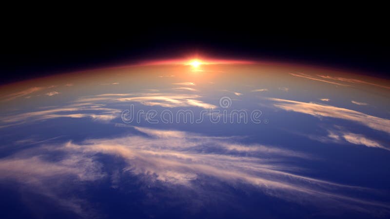 De Zon Op De Horizon Van De Wereld Vanuit Het Perspectief Van Ruimte ...