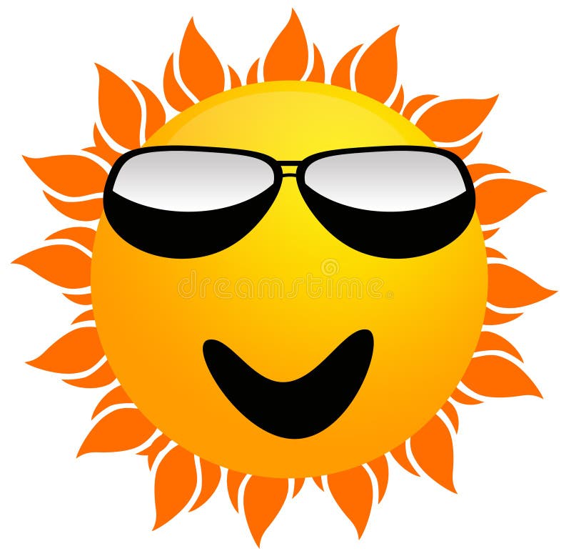 De Zon Van Smiley Met Zonnebril Vector Illustratie - Illustration of ...