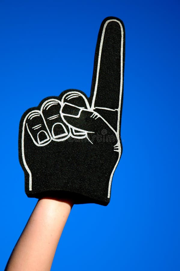 De Zwarte Vinger Van Het Schuim Stock Foto - Image of aantal, honkbal ...