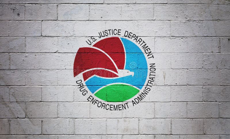 DEA Flag Painted on a Brick Wall Editorial Stock Photo - Image of ...