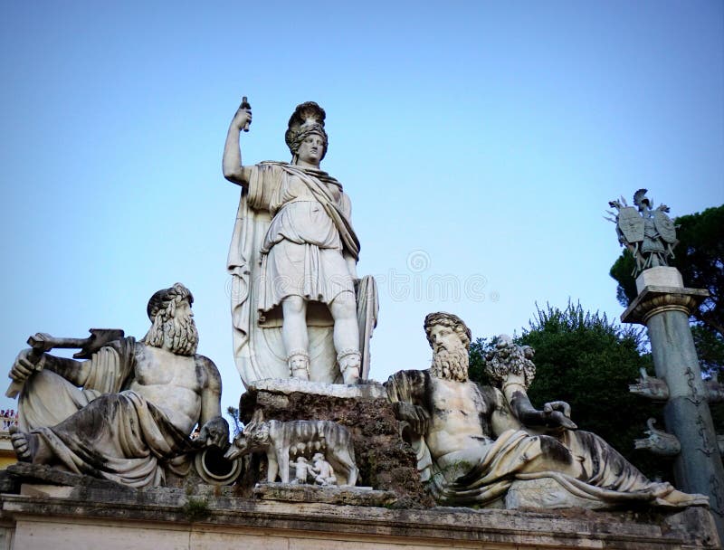 Dea Roma fountain stock image. Image of mythology, famous - 60629737