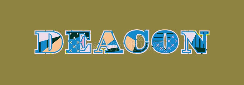 Deacon Concept Retro Colorful Word Art Illustration Stock Vector ...