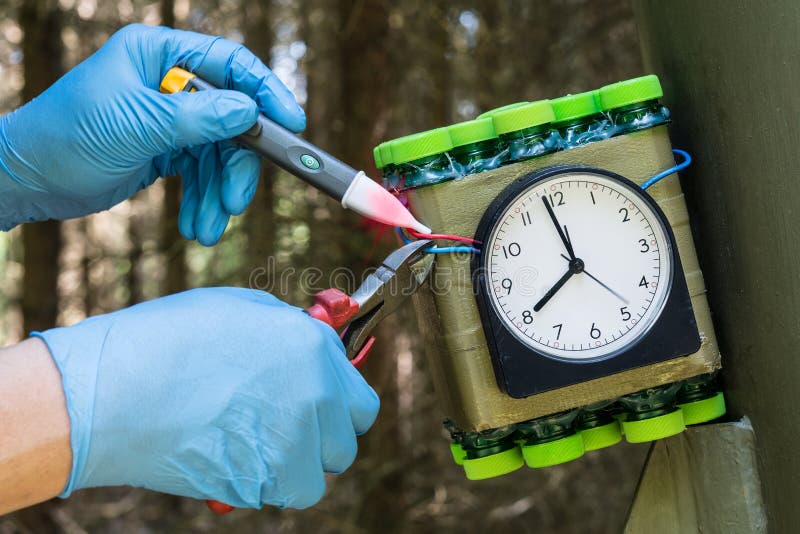 Time Bomb Disposal Expert. Explosive Device. Dummy Weapon Stock Image ...