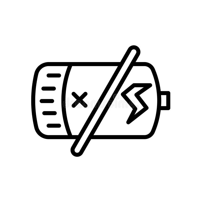 Dead Battery Icon, Fully Drained Battery Symbol, No Power Icon, No ...