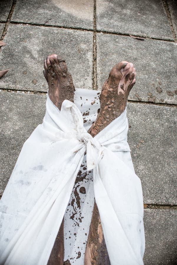 Dead Bodies in White Cloth. Stock Photo - Image of fatal, accident ...