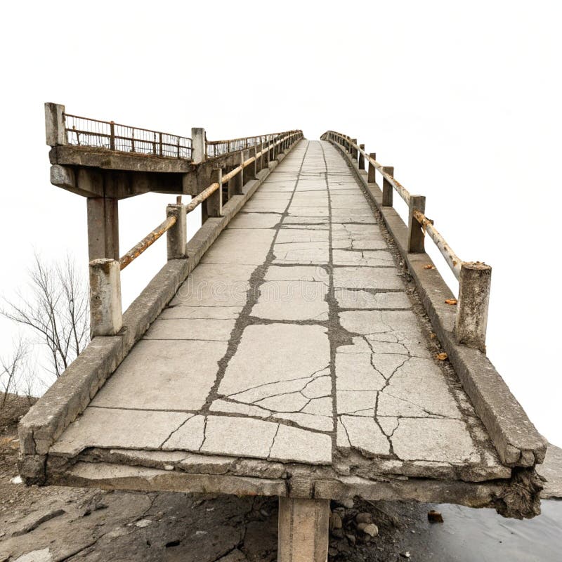 Dead Bridge Isolated on White Background Stock Illustration ...