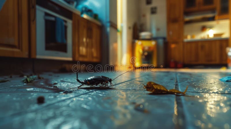 A Dead Bug on the Floor of a Kitchen. Suitable for Pest Control ...