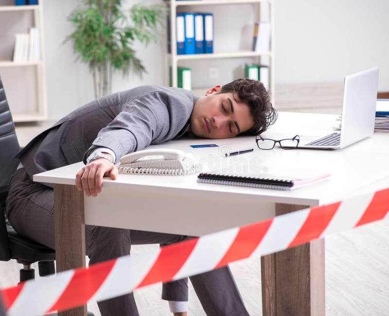 Dead Businessman at this Desk Stock Image - Image of businessman ...