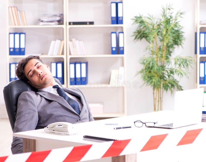 Dead Businessman at this Desk Stock Photo - Image of scene, manager ...