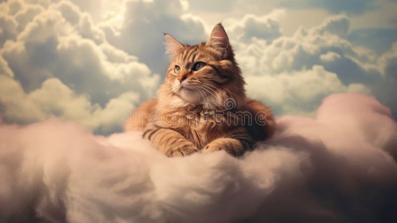 Dead Cat in Heaven in Paradise. Eternal Memory. Beloved. Generated ...