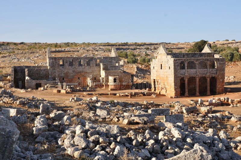 Dead City of Serjilla, Syria Stock Photo - Image of arabic, column ...