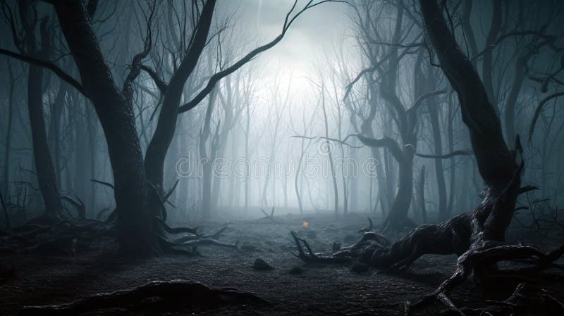 Dead Cliff Road on the Dead Mysterious Forest with Three Crows on the ...