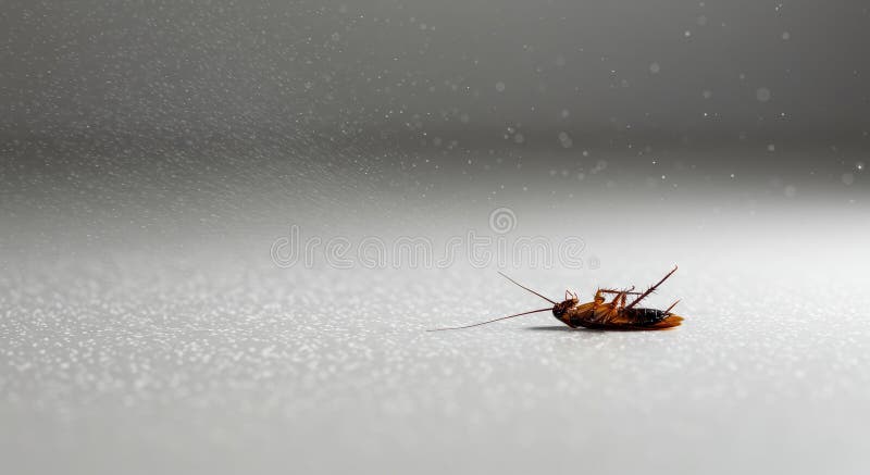 Dead Cockroach on Surface a Single Deceased Cockroach Lies on a Light ...