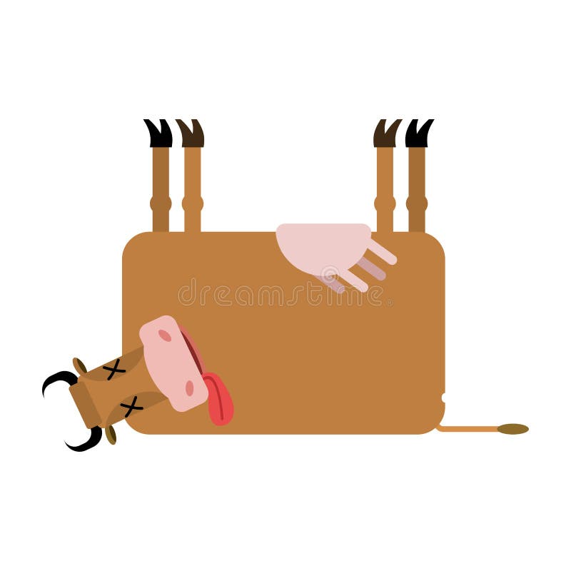 Dead cow. Farm animal dead stock vector. Illustration of dust - 88033279
