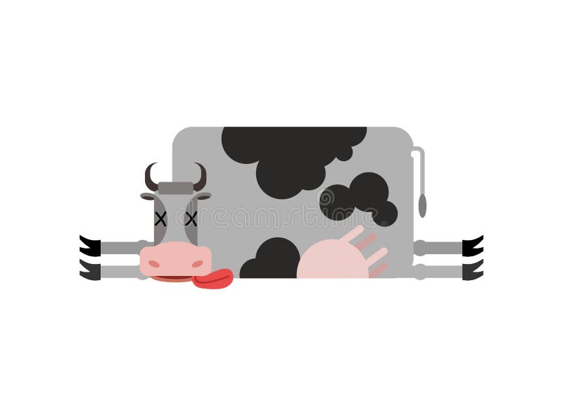 Dead cow. Farm animal dead stock vector. Illustration of corpse - 88033341