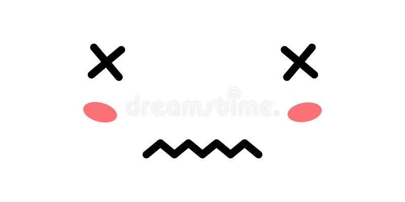Dead Cute Kawaii Icon stock vector. Illustration of emoticon - 344088244
