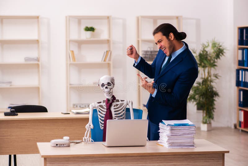Dead Employee Working in the Office Stock Photo - Image of workaholic ...