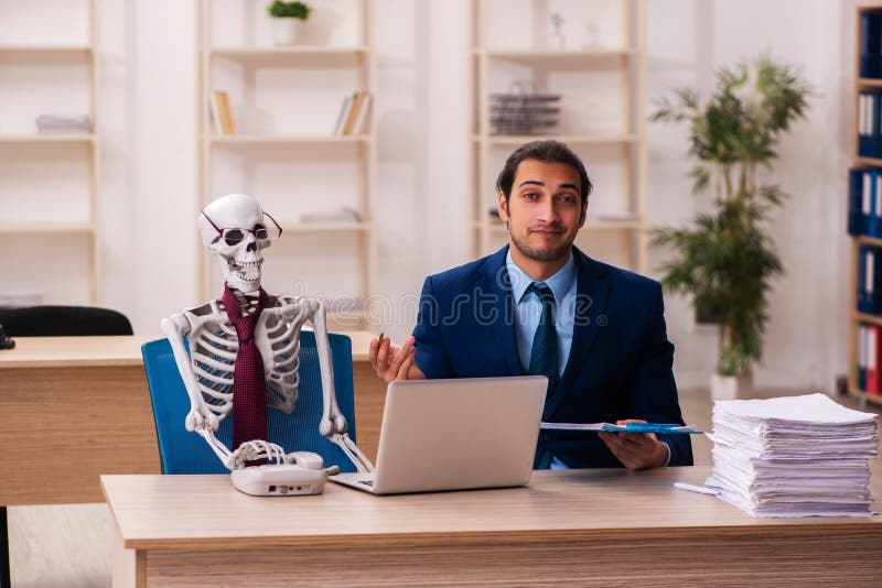 Dead Employee Working in the Office Stock Image - Image of papers ...