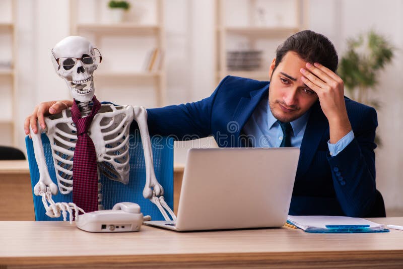 Dead Employee Working in the Office Stock Photo - Image of workaholic ...