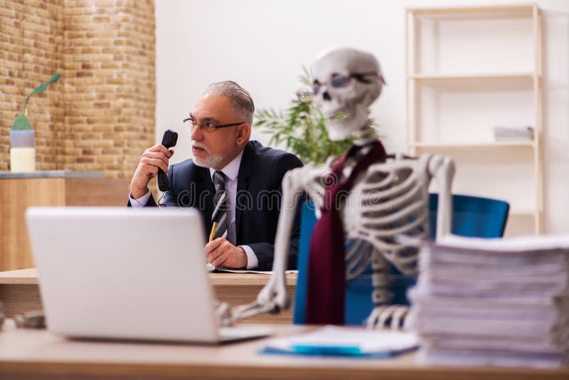 Dead Employee Working in the Office Stock Image - Image of halloween ...