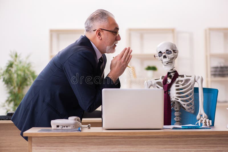 Dead Employee Working in the Office Stock Image - Image of death, funny ...