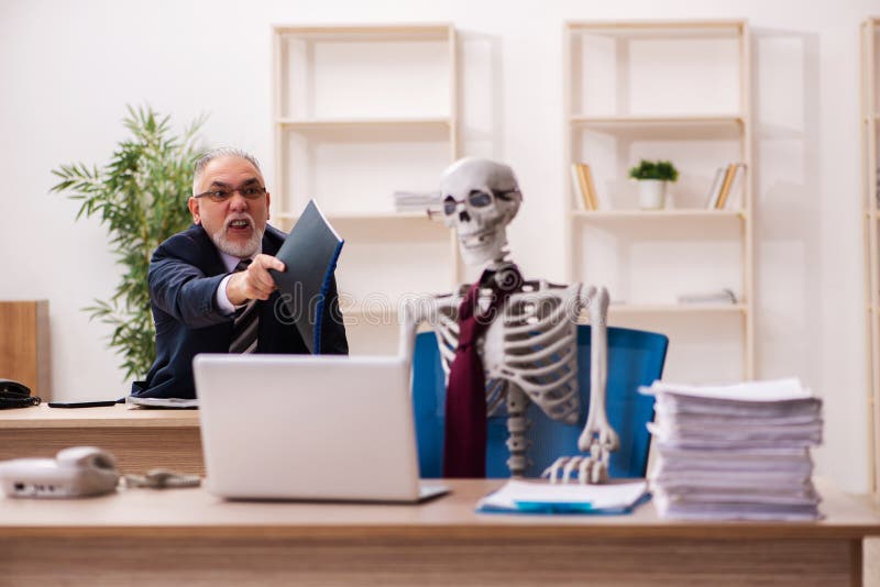 Dead Employee Working in the Office Stock Image - Image of death, funny ...