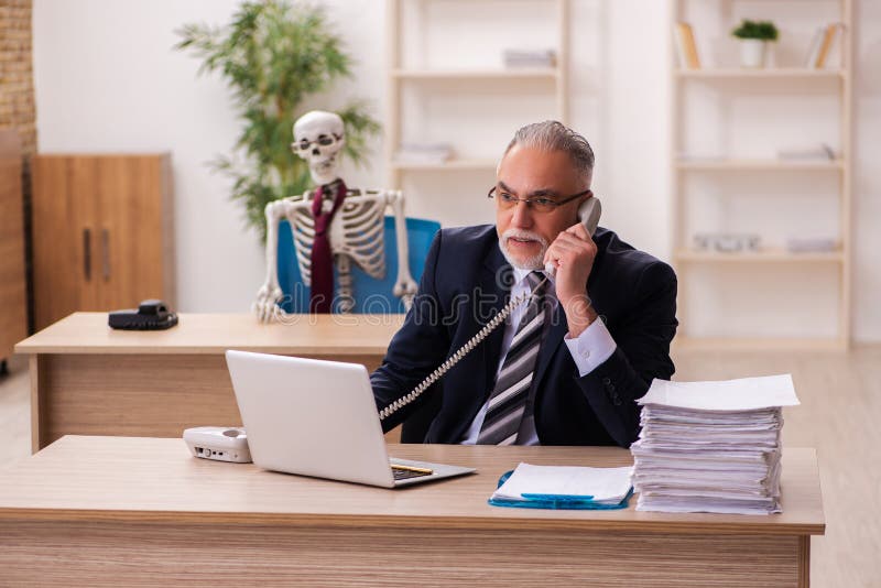 Dead Employee Working in the Office Stock Image - Image of boss ...