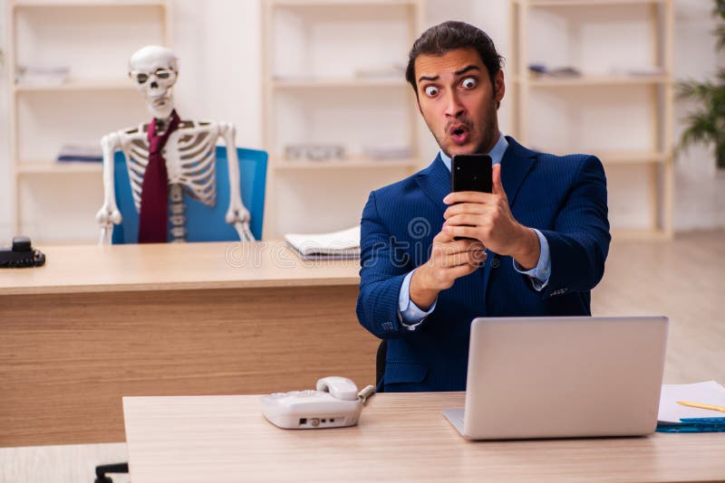 Dead Employee Working in the Office Stock Image - Image of humor ...