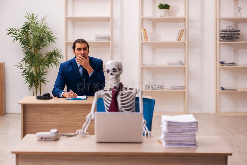 Dead Employee Working in the Office Stock Image - Image of overtime ...