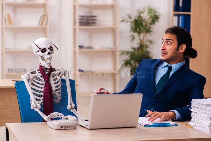 Dead Employee Working in the Office Stock Image - Image of funny ...