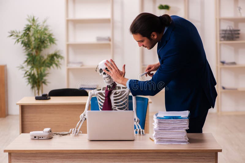 Dead Employee Working in the Office Stock Photo - Image of businessman ...