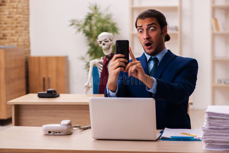 Dead Employee Working in the Office Stock Image - Image of colleague ...