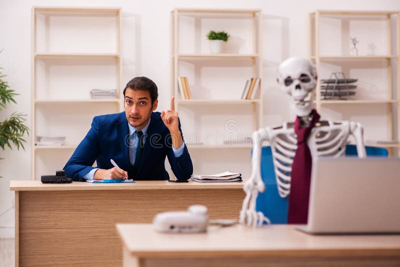Dead Employee Working in the Office Stock Image - Image of halloween ...