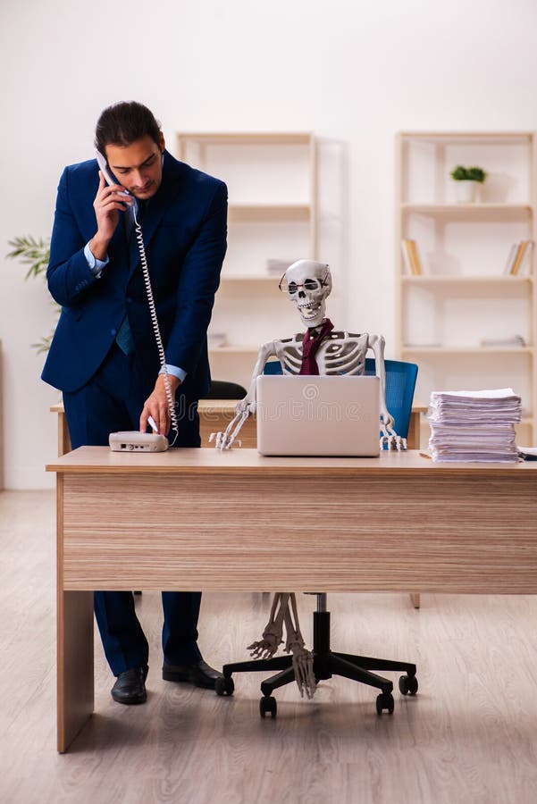 Dead Employee Working in the Office Stock Photo - Image of workaholic ...