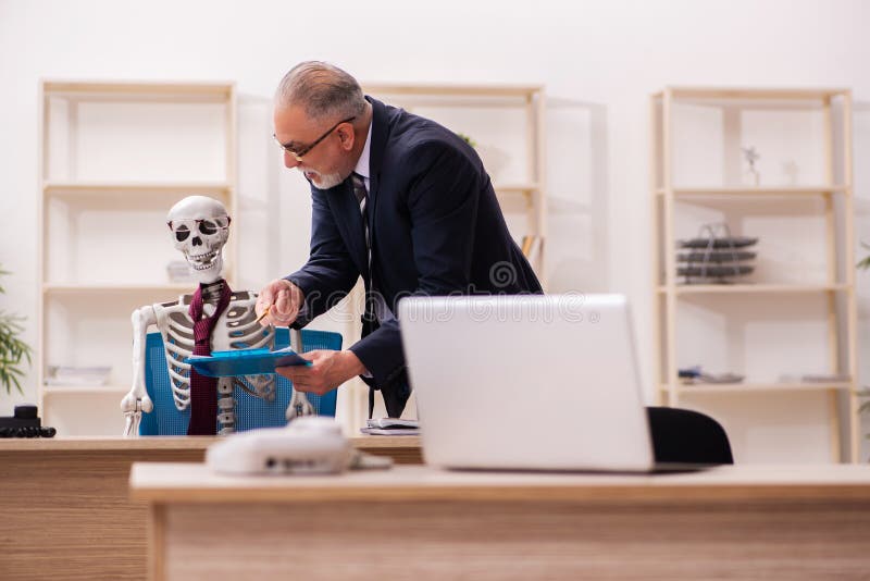 Dead Employee Working in the Office Stock Image - Image of humor ...