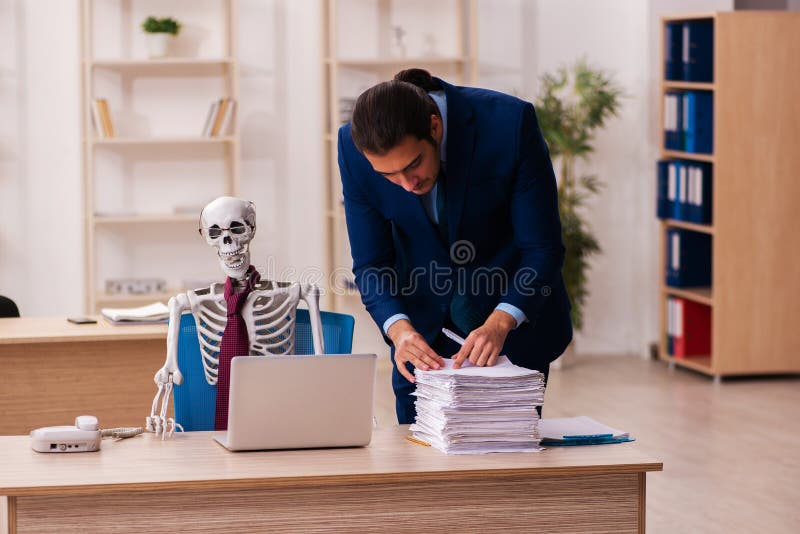 Dead Employee Working In The Office Stock Photo - Image of business ...