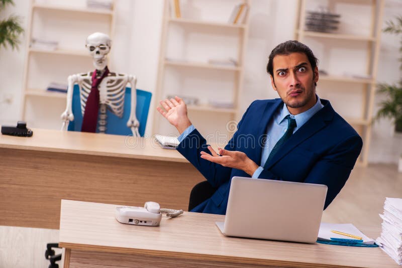 Dead Employee Working in the Office Stock Image - Image of boss, dead ...