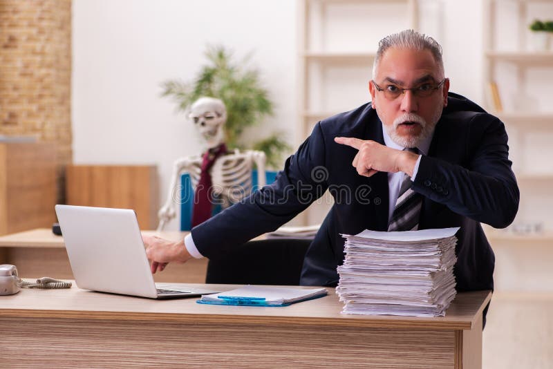 Dead Employee Working in the Office Stock Photo - Image of workaholic ...